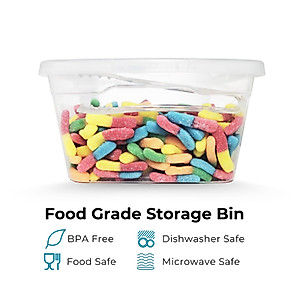 Prodeplast 6.4 Qt (1.6 Gal) Plastic Storage Container Bins with Secure Lid | Durable and Nestable Organizing Totes | Clear Color | 12 Pack