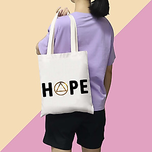 BDPWSS Sobriety Tote Bag Sobriety Addiction Gift AA Alcohol Anonymous Recovery Gift 12 Step Hope Canvas Shoulder Bag (Sobriety hope TG)