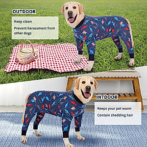 Apatal Dog Onesie After Surgery Recovery Suit Anti Shedding Bodysuit Wounds Female Male Dog Neuter Spay Onesie E-Collar & Cone Alternatives Postoperative Shirt Dog Pajamas(3XL)