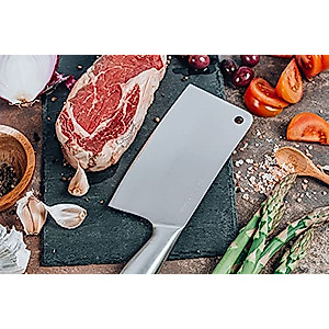 Irb Jones Profession Butcher Knife - Stainless Steel Chopper used at Home or Restaurant, Sharp Meat Cleaver used by Chef's