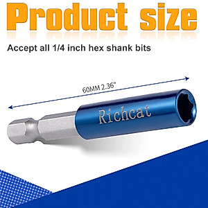 5PCS Magnetic Extension Socket Drill Bit Holder,1/4" Hex Shank S2 Steel,Screwdriver Extension,Quick-Change Hex Shank Set,Screwgun Bit Tip Holder