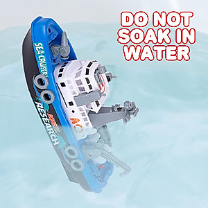 ArtCreativity Aquatic Research Vessel, BatteryOperated Toy Ship for Kids, Floats in Water, Floating Bathtub and Pool Toy for Boys and Girls, Best Birthday Gift for Children