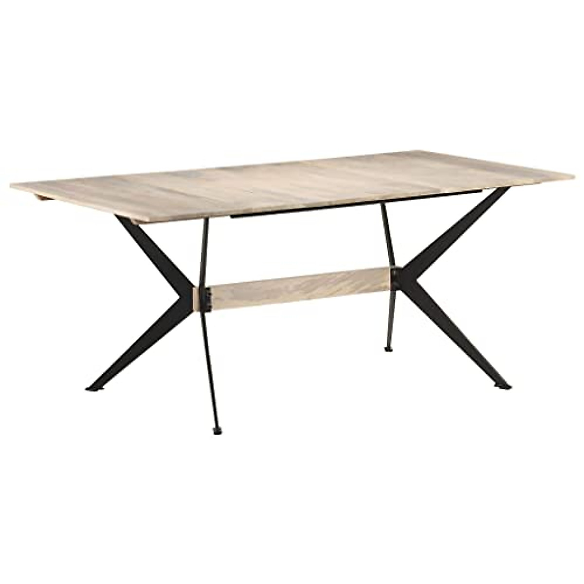 ULUYYUC Dining Table 70.9"x35.4"x29.9" Solid Mango Wood,Multifunctional Party Table Kitchen Tables Living Room Furniture Outdoor Table for Living Room, Kitchen, Backyard, Wedding