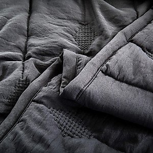 ANNA.Z HOME 3 Pc Mini Quilt Comforter Set. Stone Washed Soft Fabric. Down Alternative Microfiber Fill. Allover Embroidery Stitching. Machine Washable. Solid Colors. (Yellow, King Set)