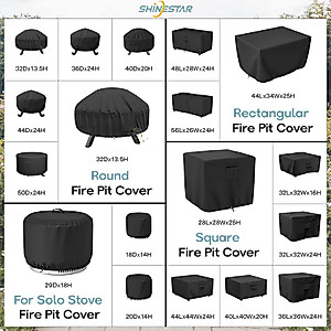 Fire Pit Cover for Solo Stove Yukon, Also Fits for 27"-29" Fire Pit, Waterproof & Windproof with Reinforced Handle, 29 Dia x 18 H, Black