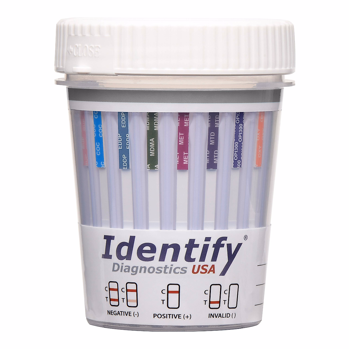 Identify Diagnostics USA Drug Screen Test - 5 Pack - Made In USA 14 Panel CLIA Waived Instant Urine Drug Test Kit with 6 Adults for AMP,BAR,BUP,BZO,COC,EDDP,MDMA,MET,MTD,OPI/MOP,OXY,PCP,TCA,THC