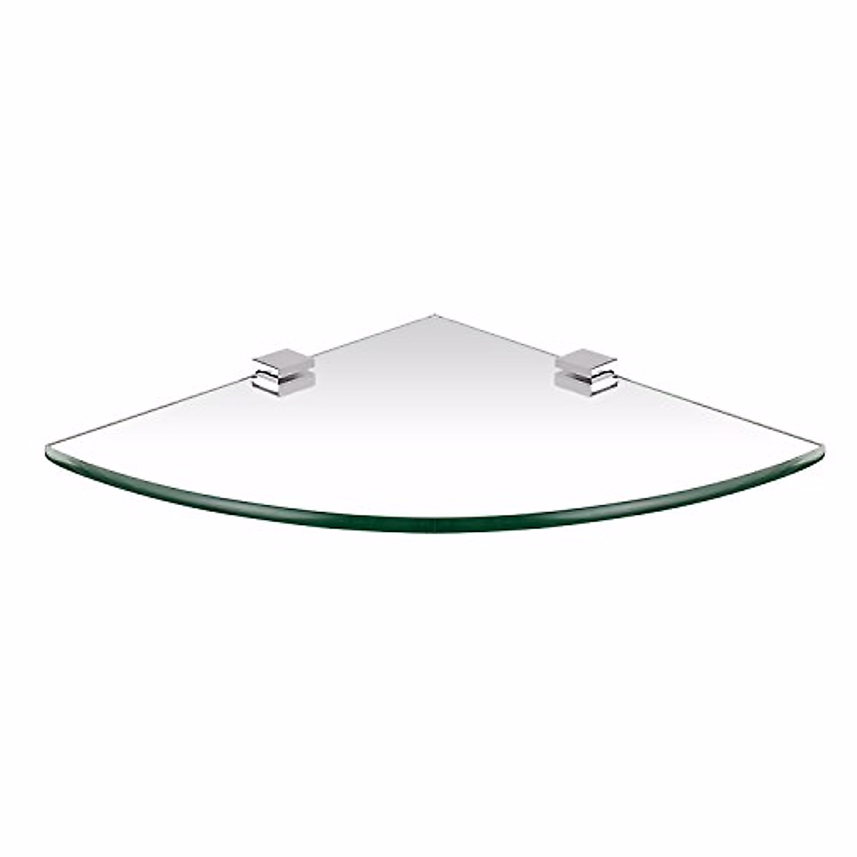 Mount-It! Corner Glass Shelf for Bathroom, Shower, Bedroom and Closets, Wall Mounted 8mm Thick Tempered Glass, 9.75 Inch