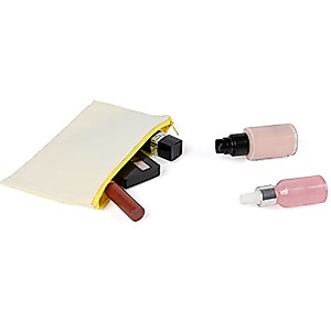 LUPBOK 40Pcs Blank DIY Craft Bag Canvas Pen Pencil Pouch Bags Canvas Zipper Pouch Cute Makeup Bag Travel Cosmetic Bag,L