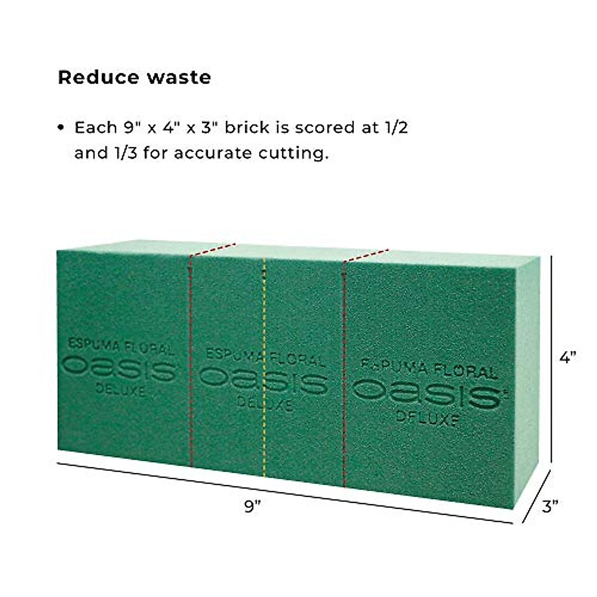 Oasis Smithers Floral Foam Deluxe - Foam Bricks - Craft Blocks - Foam for Dry Flowers - Lightweight Green Foam - Florist Foam for Arrangements and Decorations - 6 Pack