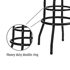 WORKPRO Shop Stool Bar Stool with Padded Swivel Shop Seat, Black, W112012A