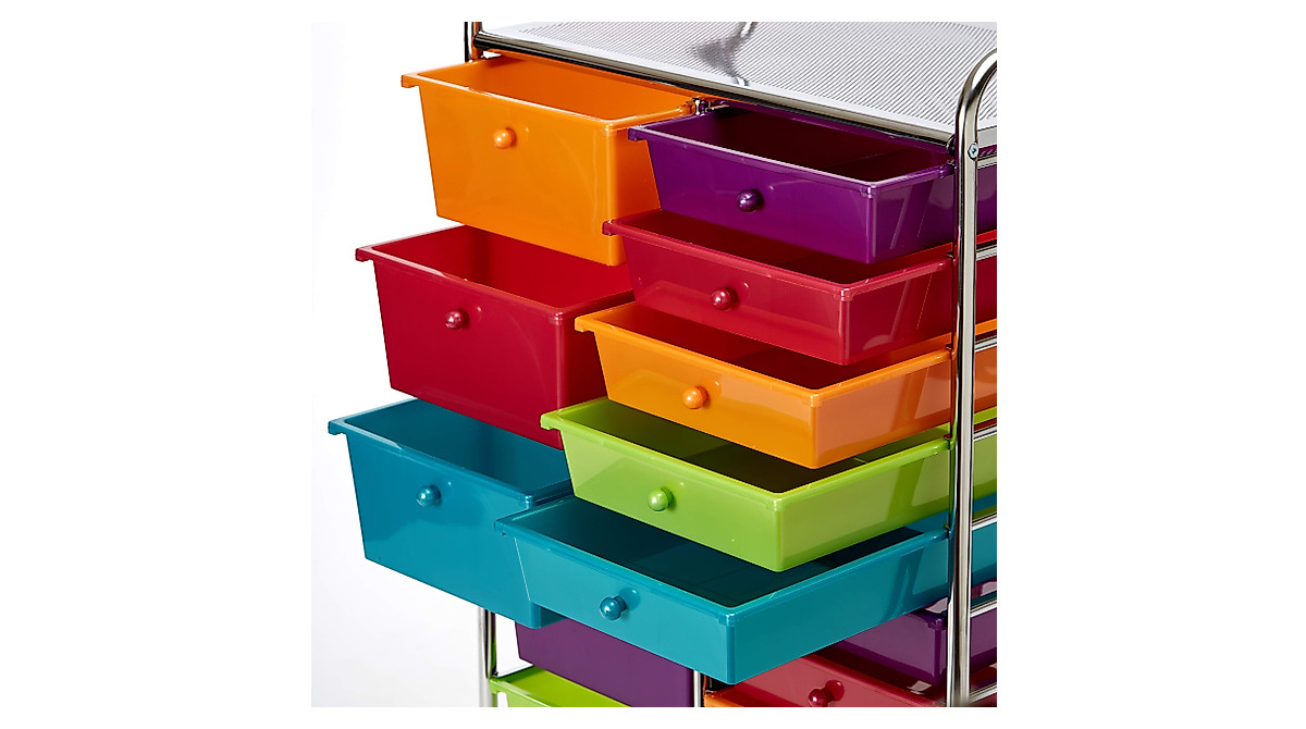 Seville Classics 15-Drawer Rolling Organizer for Home & Office