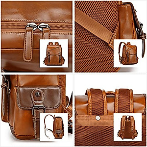 RBATG Women's Fashion Designer Backpack,Vegan Leather Backpacks For Work Travel College,Unisex Shoulder Daypack(brown-2216)