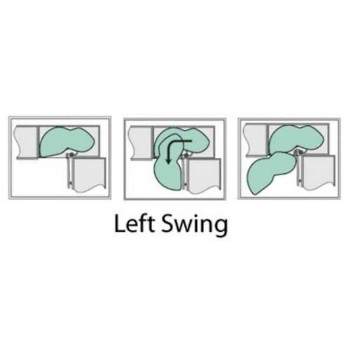 Lemans II Set 2-Shelf Lazy Susan with Soft-Close for Blind Base Corner Cabinets, Chrome and Gray (574 sq. Model 40, Tray Size: 12", Swings Left)