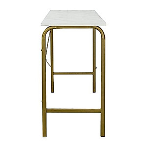 Teamson Home Margo Desk Table, Brass/White