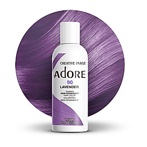 Adore Semi Permanent Hair Color - Vegan and Cruelty-Free Purple Hair Dye - 4 Fl Oz - 090 Lavender (Pack of 1)