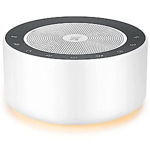 White Noise Machine with 30 High Fidelity Soundtracks, 7 Colors Night Lights, Full Touch Metal Grille and Buttons, Timer and Memory Features, Plug in, Sound Machine for Baby, Adults