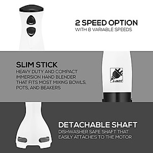 J-Jati Hand-Blender Stick Hand Immersion Blender 300 Watt 2 Touch-Speed