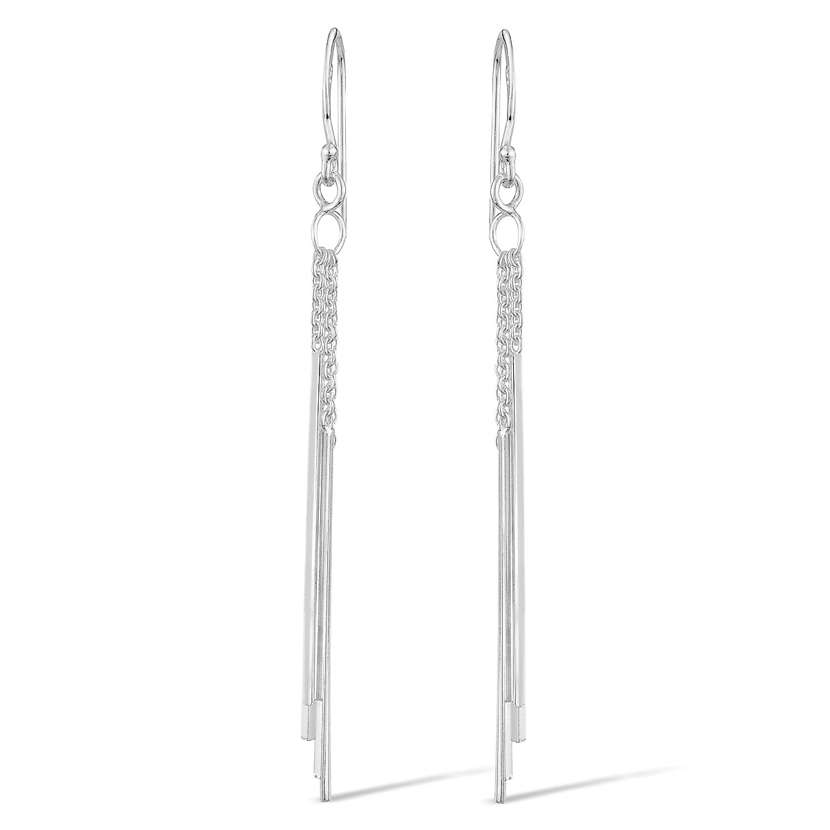 AeraVida Trendy Stranded Stick Drop Sterling Silver Dangle Earring, 4x65mm