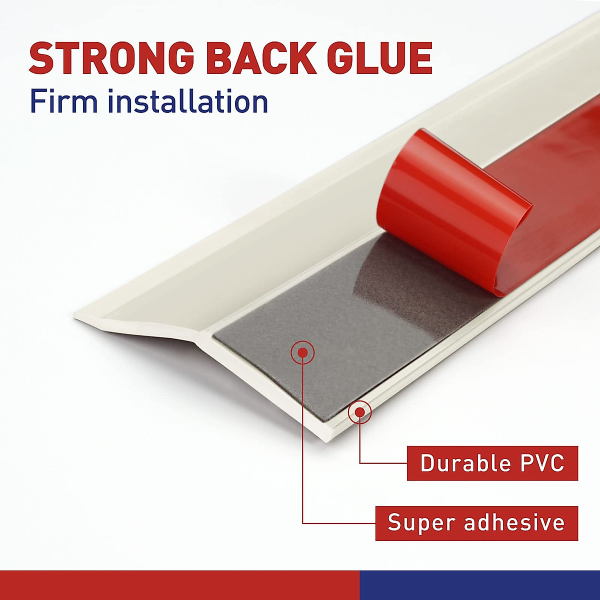 FOSLUOC Garage Door Seal Top and Sides Seal Strip Beige 34.4FT Rubber Weather Stripping Replacement Soft and Hard Composite, Weatherproofing Universal Sealing (Beige)