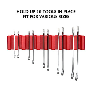 EMENTOL Red Magnetic Plier/Wrench Holder,Tool Organizer,10 Plier Organizers,Modular Screwdriver Organizers