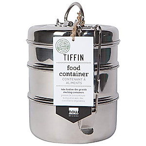Now Designs Stainless Steel Tiffin, Simply Steel - 4.75 x 6 in | Homemade Meal Transport