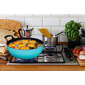 Bruntmor 3 Qt Pre-seasoned Cast Iron Balti Dish In Black, 3 Quart Medium Cast Iron Casserole Dish, Nonstick Handi Cast Iron Kadai Indian, Asian Wok, Pioneer Women Dutch Oven