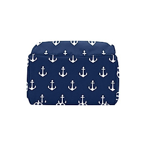 Yeshop Nautical Anchor Navy Blue Personalized Diaper Bag Backpack Tote with Name,Custom Travel Nappy Mommy Bag Backpack for Baby Girl Boy Gift, 10.83 inches * 6.69 inches* 15 inches