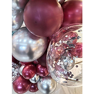 Graduation Party Decorations Maroon Black 2024/Burgundy Black Graduation Decorations Class of 2024/Burgundy Black Balloons/114Pcs Burgundy Silver Black Balloon Birthday Wedding/Maroon Black Birthday
