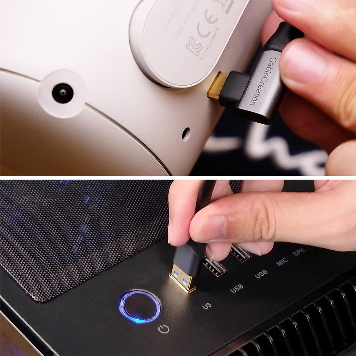 CableCreation 16FT Link Cable Compatible with Meta Quest Pro/Quest3/Quest2/Pico4, USB to USB C 3.1 Cable 5Gbps Highly Speed VR Headsets Accessories Gaming PC Link Cable 5 Meters