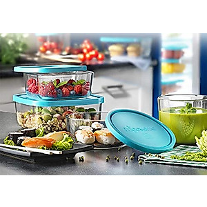 Bormioli Rocco Frigoverre Set of 5 Glass Food Storage Container Transparent 388840-SK5 Transparent