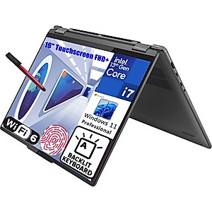 Lenovo Yoga 7i 16" Touchscreen FHD+ Business 2-in-1 Laptop Computer, 13th Gen Intel 12 Cores i7-1355U, 16GB LPDDR5 RAM, 1TB PCIe SSD, WiFi 6E, BT 5.1, Backlit KB, FR, Windows 11 Pro, BROAG Pen