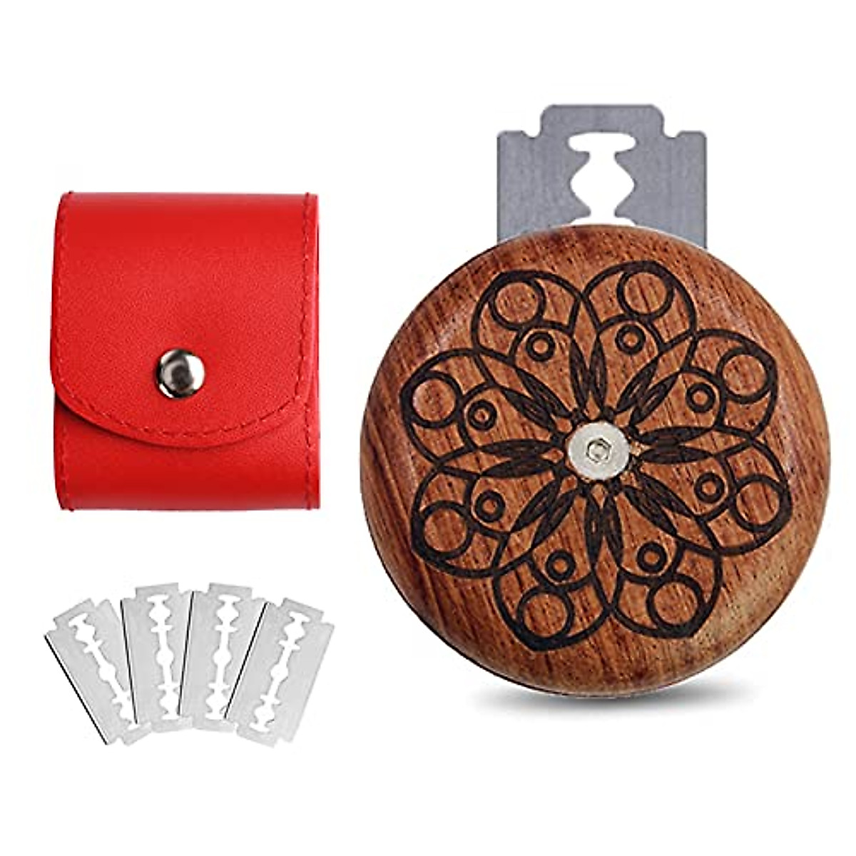 UFO Bread Lame Cutter for Homemade Sourdough Bread Bakers, Slashing Tool Cutting Bread Scoring Knife Razor Cutter, Great Gift for Artisan Bread and Baguette Makers(PU leather case, Bright Red)