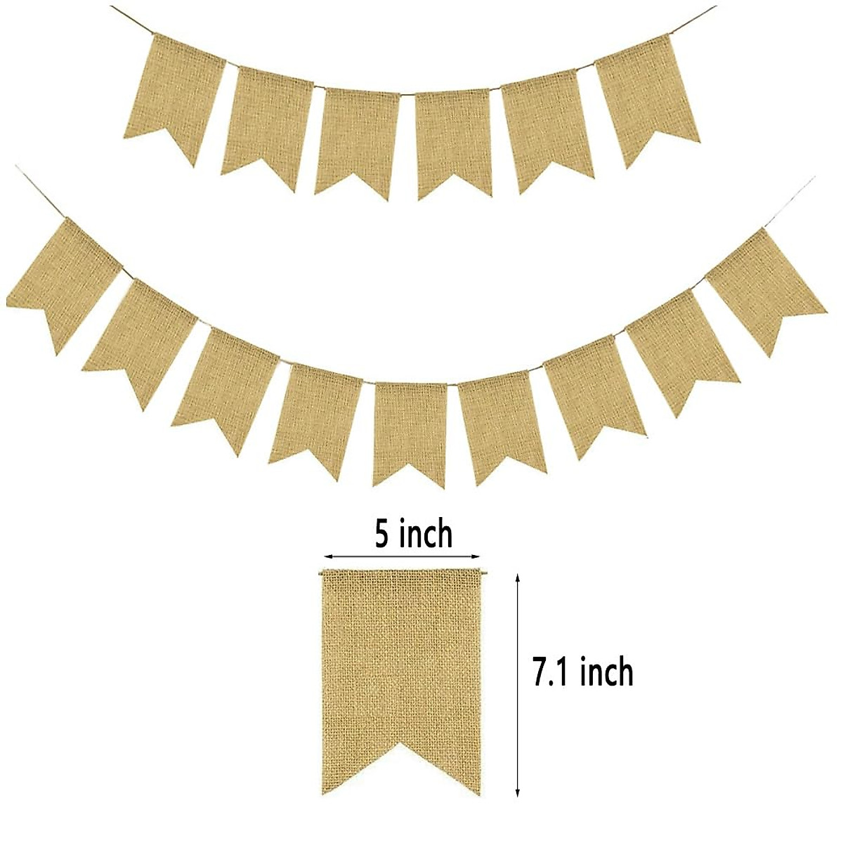 YUNSHANGMO 15PCS Burlap Baner PreStringed, DIY Custom Banner Kit, Customizable Personalized Banner, With Letters A to Z Stencil, Birthday Wedding Party Decor