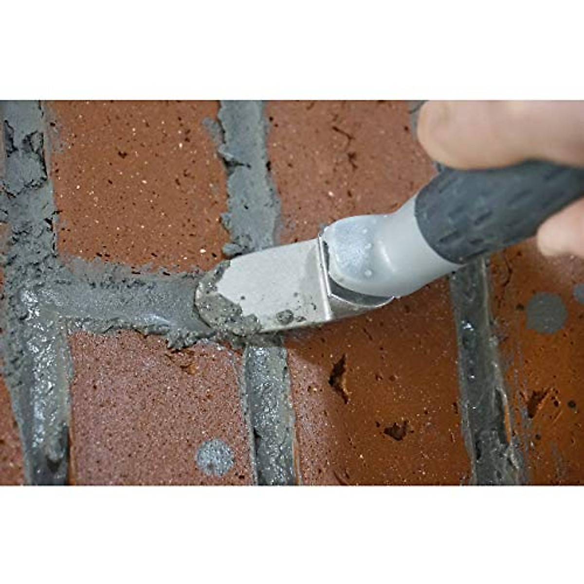 JINYO Mortar Trowel Rubber Handle Mortar Trowel Mortar Pointing Trowel Jointer Trowel Iron Bucket Handle Pointing Tool Narrow Bucket Brick