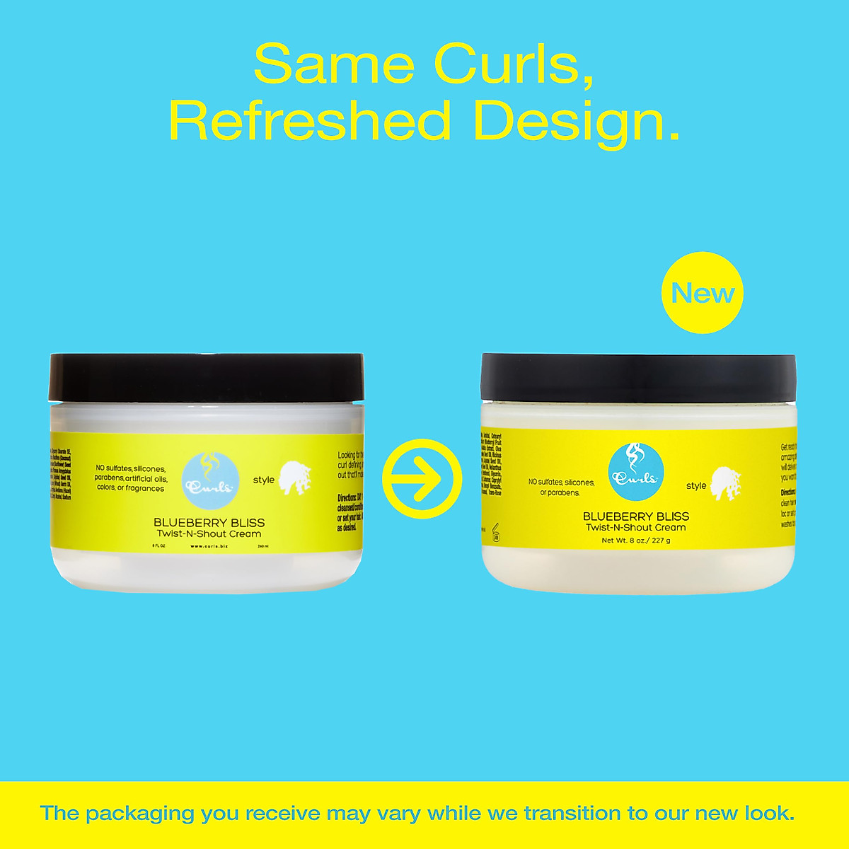 Curls Blueberry Bliss Twist-N-Shout Cream - 8 oz, for the Perfect Twist Outs and Braid Outs, for All Natural Types, Adds Sheen, Moisture, and Definition to Hair