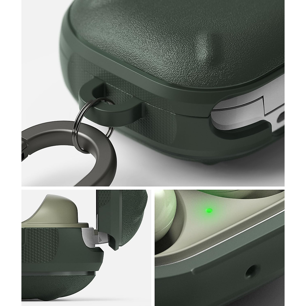 Ringke Onyx Compatible with Samsung Galaxy Buds 2 Pro/Pro / 2 / Live/FE Case, Oil & Dirt Resistant Non-Slip Cover - Dark Green