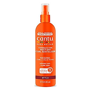 Cantu Comeback Curl Next Day Curl Revitalizer Mist with Shea Butter for Natural Hair, 12 fl oz (Packaging May Vary)
