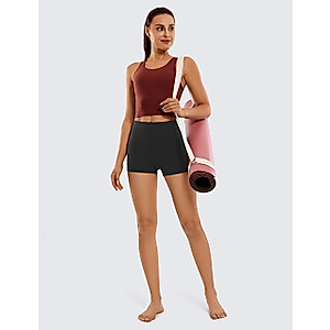 CRZ YOGA Womens Butterluxe Biker Shorts 2.5 Inches - High Waisted Yoga Workout Running Volleyball Spandex Booty Shorts Black Medium