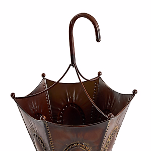 Deco 79 Metal Umbrella Stand, 13" x 13" x 28", Brown