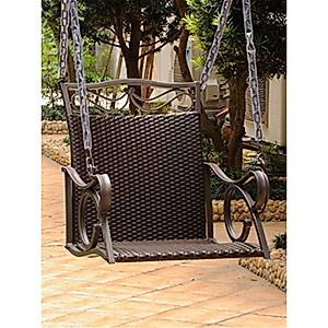 International Caravan Valencia Resin Wicker/Steel Single Chair Swing