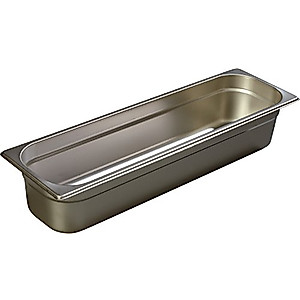 Carlisle FoodService Products CFS 60700HL4 DuraPan Light Gauge Stainless Steel Long Half-Size Food Shotgun Pan, 4" Deep (Pack of 6)
