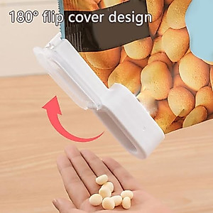 Food Bag Sealing Clip with Pour Spout,Snack Clips That Pour,Chip Bag Clips,Versatile Food Clip with Spout for Cereal, Suitable for Small Particle Food, Liquid,Flour and Baby Food Storage Organizer