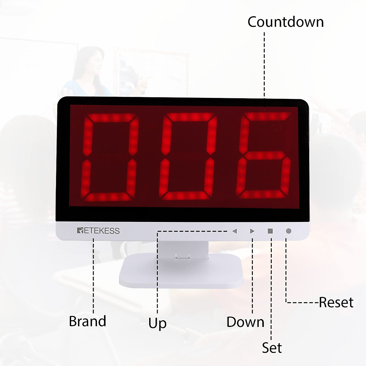 Retekess TM101 Wireless Quiz Answer Game Buzzer System, Add Up to 32 Buttons,262ft,Auto-Sleep,10 Buzzers for Game Show,Family Game Nights,Debate Contests in Companies,School Contest