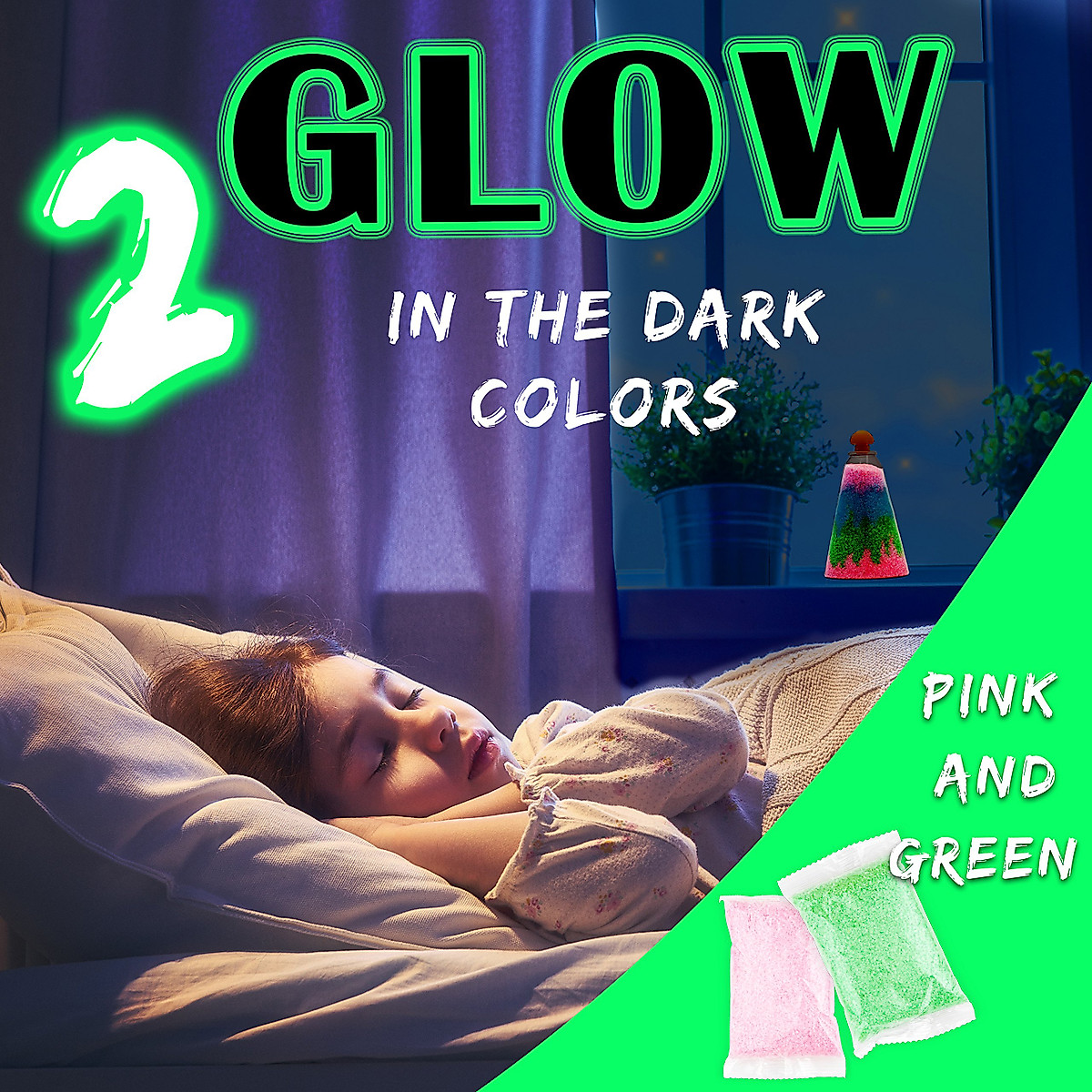 Sand Art Kit for Kids, Glow in the Dark Sand Art Bottles and Necklaces, Arts and Crafts STEM Toys for Boys and Girls, 8 Art Sand Colors Including 2 Glow in the Dark, Craft Gift for Boys and Girls 3+