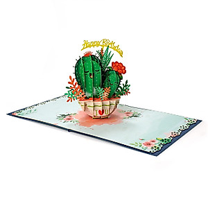 CUTPOPUP Happy Birthday Card Pop Up, 3D Greeting Card (Cactus)