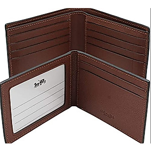 Coach ID Billfold Wallet In Signature Canvas Charcoal/Black