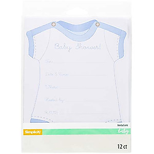Simplicity Blue Boy Baby Shower Invitations with Envelopes, 12pc, 5.5''W x 7''L (5073052001)