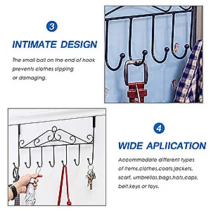 Over The Door Hooks,Over The Door Hanger for Hanging,Over Door Towel Rack Coat Rack Hanger Hooks for Clothing,Anti-Rust Overdoor Organizer Rack with 7 Hooks for Bathroom Bedroom Hat Purse Robe