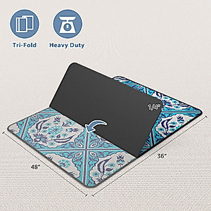 Mapuon Heavy Duty Desk Chair Mat for Carpet & Hardwood Floors, 48" x 36" Exquisite Jacquard Floor Mat Office Chair Mat for Carpeted Floors and Hardwood Floor for Home Office
