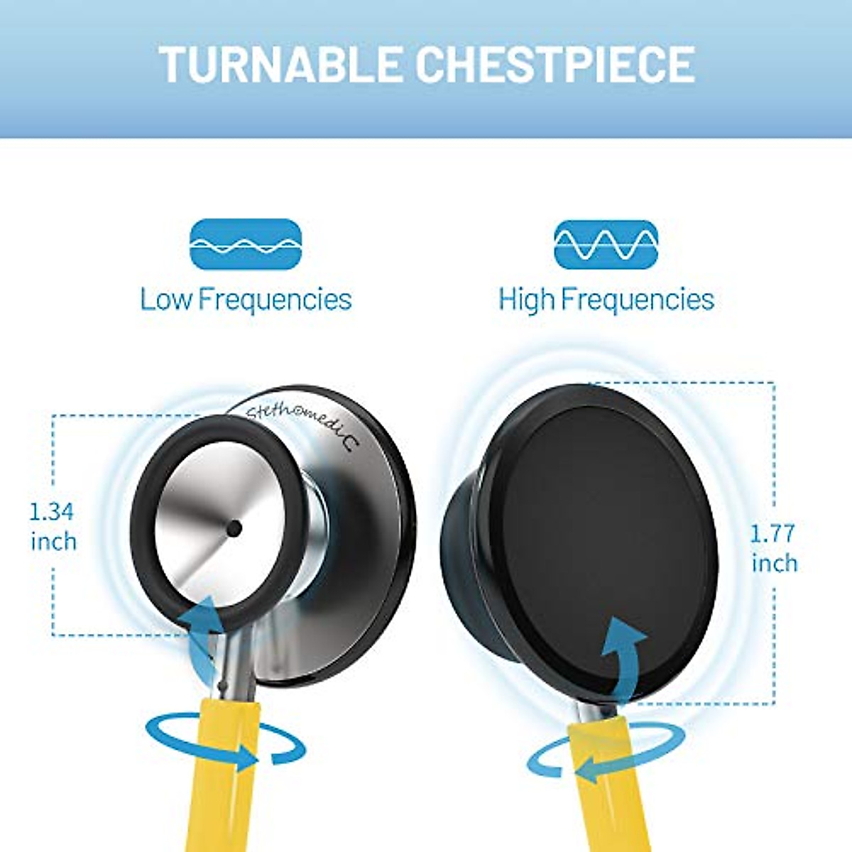 Yellow Dual Head Stethoscope and Manual Blood Pressure Cuff